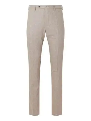 SLOWEAR Straight-leg Wool-blend Flannel Trousers - Beige