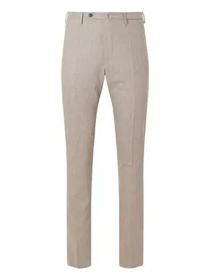 SLOWEAR Straight-leg Wool-blend Flannel Trousers - Neutrals
