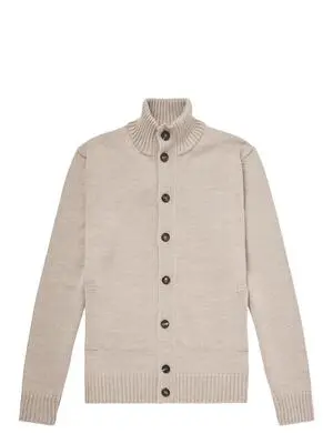 SLOWEAR Slowear Wool Cardigan With Button Detail Neutrals