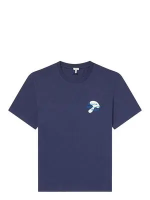 Loewe Embroidered Cotton-jersey T-shirt - Blue