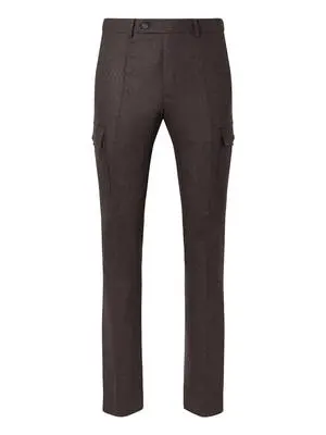 SLOWEAR Straight-leg Brushed Wool-blend Trousers - Brown