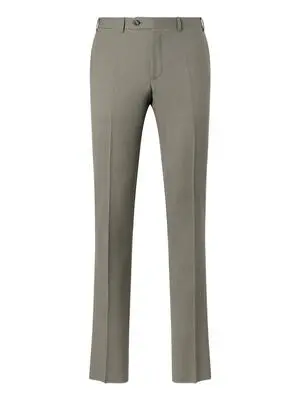 Canali Tailored Wool Suit Trousers - Brown