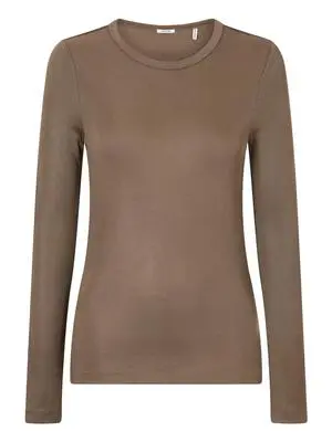 AGOLDE Delphi Ribbed Stretch T-shirt - Brown