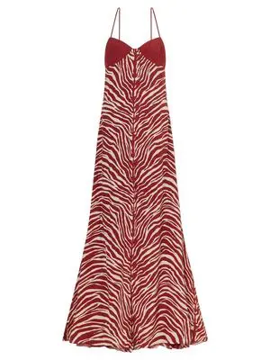 CALA DE LA CRUZ Pontevedra Jersey Maxi Dress - Red