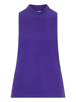 Versace Stretch-cotton Jersey Tank - Purple