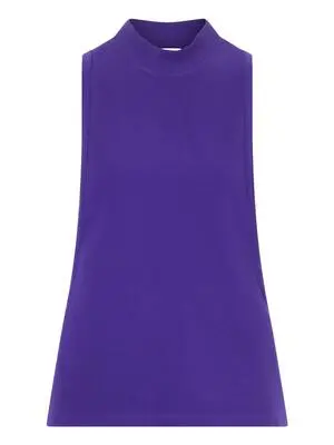 Versace Stretch-cotton Jersey Tank Top - Purple