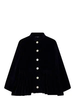 LES VACANCES D’IRINA LES VACANCES D’IRINA Gathered Cotton-Velvet Blouse