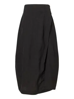Studio Nicholson Pleated Linen-blend Midi Skirt - Gray