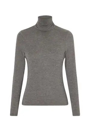 NILI LOTAN Keria Stretch-jersey Turtleneck Top - Gray