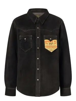 Ralph Lauren Willett Paneled Suede Jacket - Black