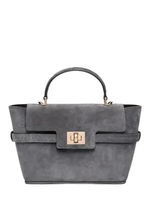 Max Mara Suede Margaux Top-handle Bag Grey