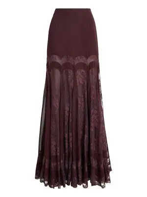 Zimmermann Silk Valiant Panelled Maxi Skirt - Brown