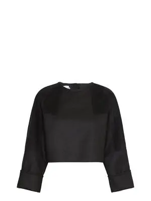 Max Mara Stretch-virgin Wool Top - Grey