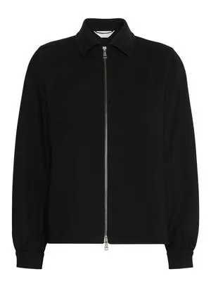 Max Mara Virgin Wool-blend Zip-up Jacket - Black
