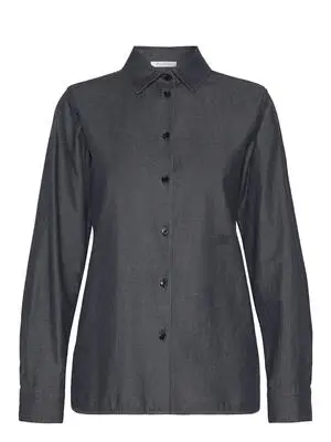 Max Mara Point-collar Denim Shirt - Navy
