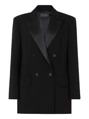 Max Mara Satin-lapel Blazer - Black
