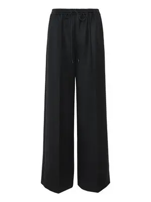 Max Mara Stretch-virgin Wool Drawstring Trousers - Grey