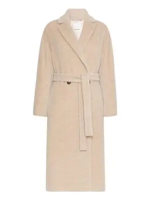 Max Mara Alpaca-wool Blend Double-breasted Long Coat - Nude