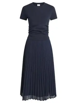 Claudie Pierlot Trompe-l'œil Bi-material Midi Dress - Blue