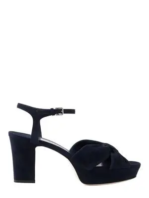 JIMMY CHOO Jimmy Choo Heloise 80 Suede Sandals Navy