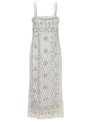 Costarellos Leona Crystal-embellished Lace Gown - Gray