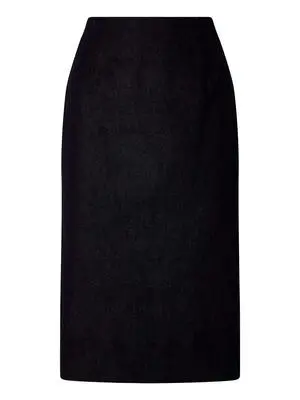 Carolina Herrera Denim Midi Skirt - Black