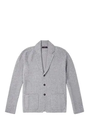 SLOWEAR Single-breasted Ribbed Virgin Wool Blazer - Gray