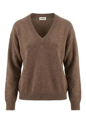 NOTSHY V-neck Sweater With Ribbed Cuffs And Hem - Brown