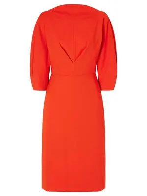 Carolina Herrera Sheath Cinched Stretch-wool Midi Dress - Red