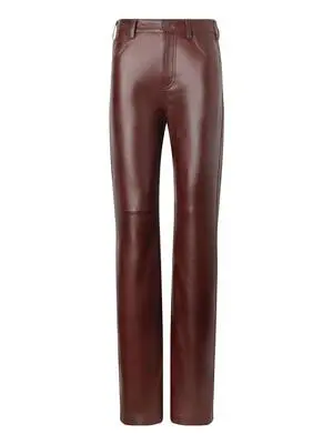 NILI LOTAN Joan Leather Straight-leg Pants - Burgundy