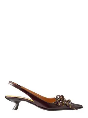 Marni Leather Slingback Pumps - Brown
