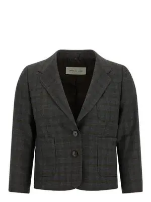 Dries Van Noten Checked Wool Blazer - Gray