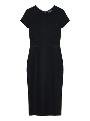 Emporio Armani Short-sleeve Fitted Dress - Black