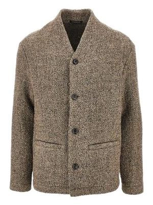 Emporio Armani V-neck Casual Jacket - Brown