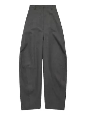 Balenciaga High Waist Barrel Leg Trousers - Dark Gray