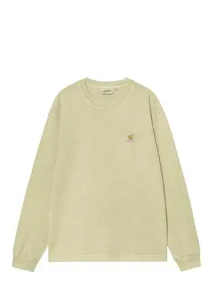 Carhartt Work In Progress Nelson Long Sleeve T-Shirt Soft Green Garment Dyeing