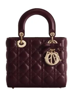 Dior Small Lady Bag With Strap - Deep Fuchsia