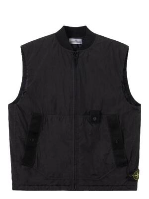 Stone Island Wind-resistant Padded Vest With Anti-drop - Black