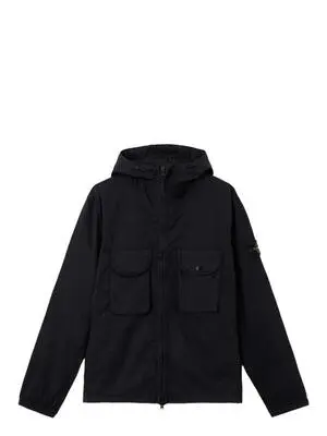Stone Island Comfort-fit Hooded Zip-up Overshirt - Black