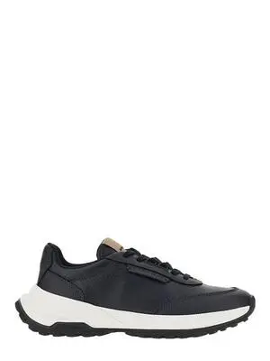 Emporio Armani Lace-up Low-top Sneakers - Black