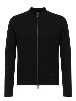 Emporio Armani Zip-up Knitted Cardigan - Black