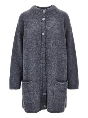 Emporio Armani Long Knit Cardigan - Gray