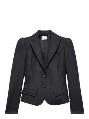 7 For All Mankind Wool Blazer With Structured Shoulders - Grey