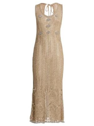 Rabanne Sleeveless Crochet Midi Dress - No