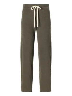 JAMES PERSE Cropped Wide Leg Brushed Cotton-terry Track Pants - No