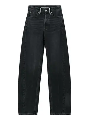 Alexander Wang Crystal Hotfix Logo Pocket Blow Up Jeans Gray-haired