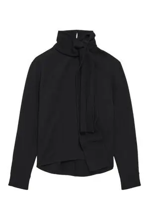 Balenciaga Crepe Scarf Shirt - Black