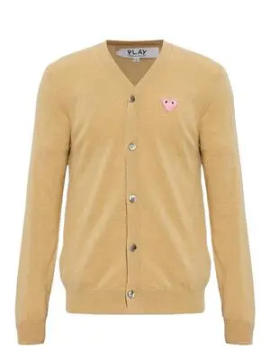 Play Comme Des Garcon Long-sleeve Cardigan Beige