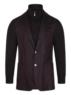 Eleventy Knitted Panel Blazer - Red