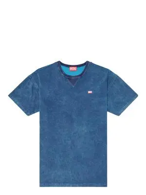 DIESEL® Acid-wash T-shirt With Frayed Details - Blue